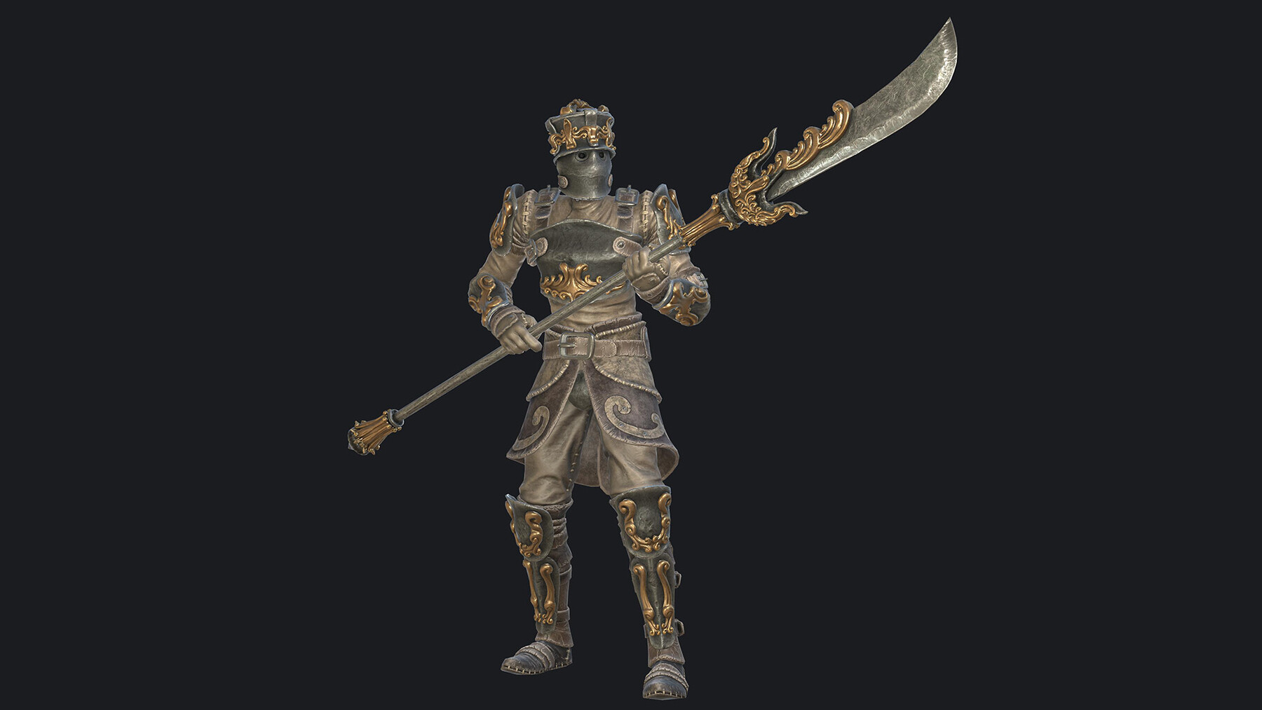 ArtStation - Fantasy Knight with Halberd | Game Assets