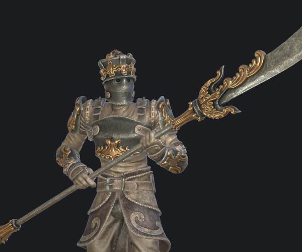 ArtStation - Fantasy Knight with Halberd | Game Assets