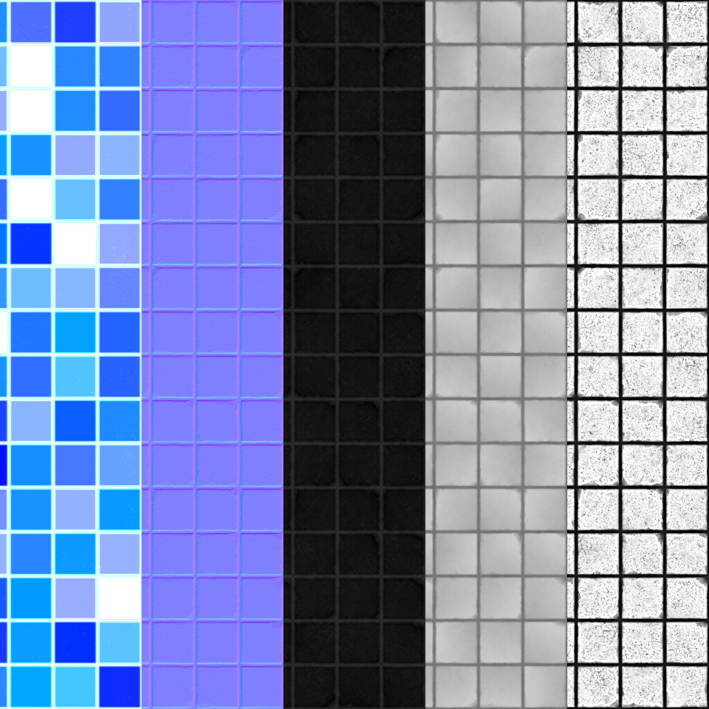 ArtStation - Blue Mosaic Material | Substance Designer Graph and File ...