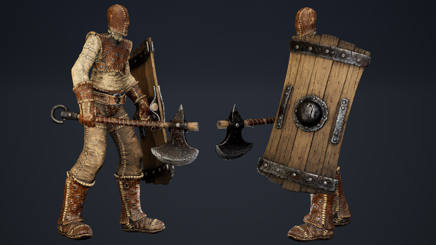 ArtStation - Character with Axe and Shield | Game Assets