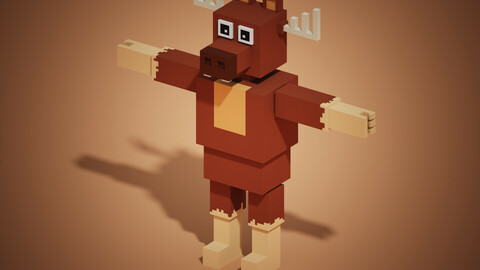 ArtStation - MOOSE HEAD WITH HUMAN BODY MINECRAFT STYLE | Game Assets