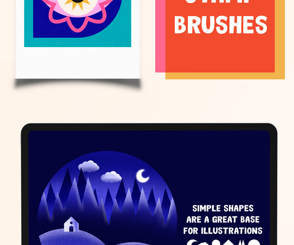 ArtStation - 200 Simple shapes brushes for Procreate | Brushes