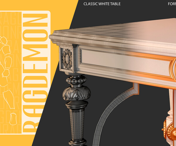 ArtStation - classic white table | Resources