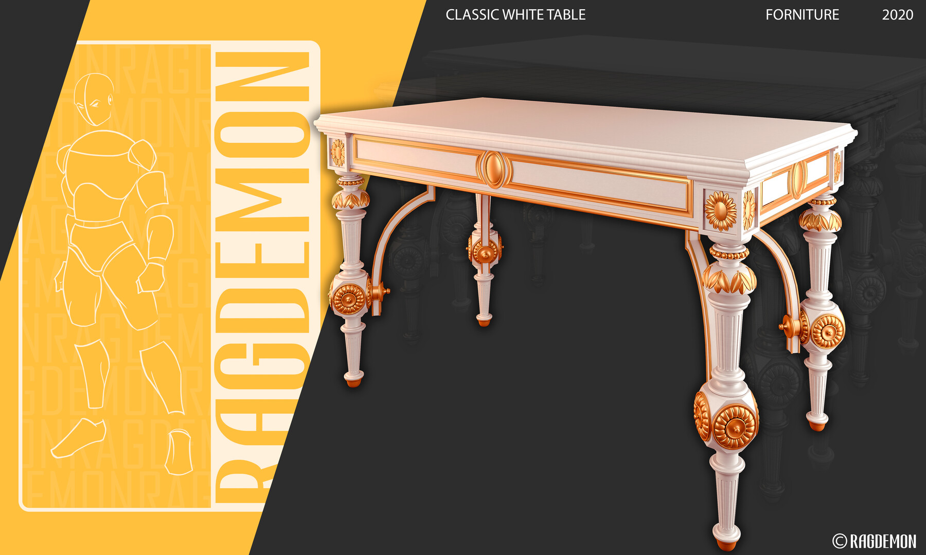 ArtStation - classic white table | Resources