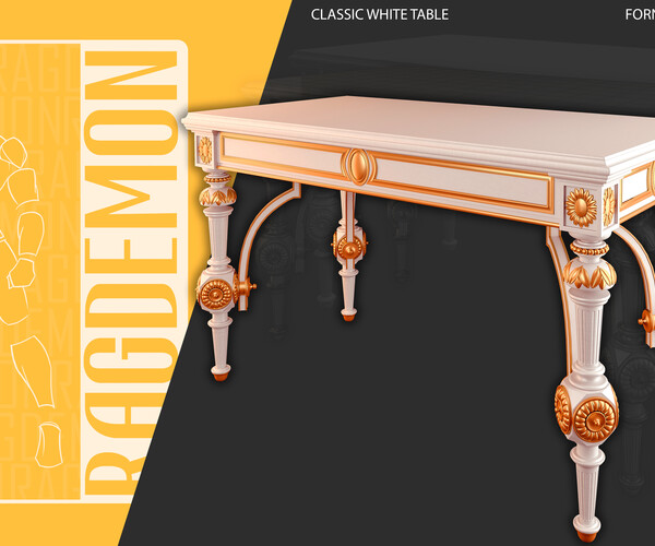 ArtStation - classic white table | Resources