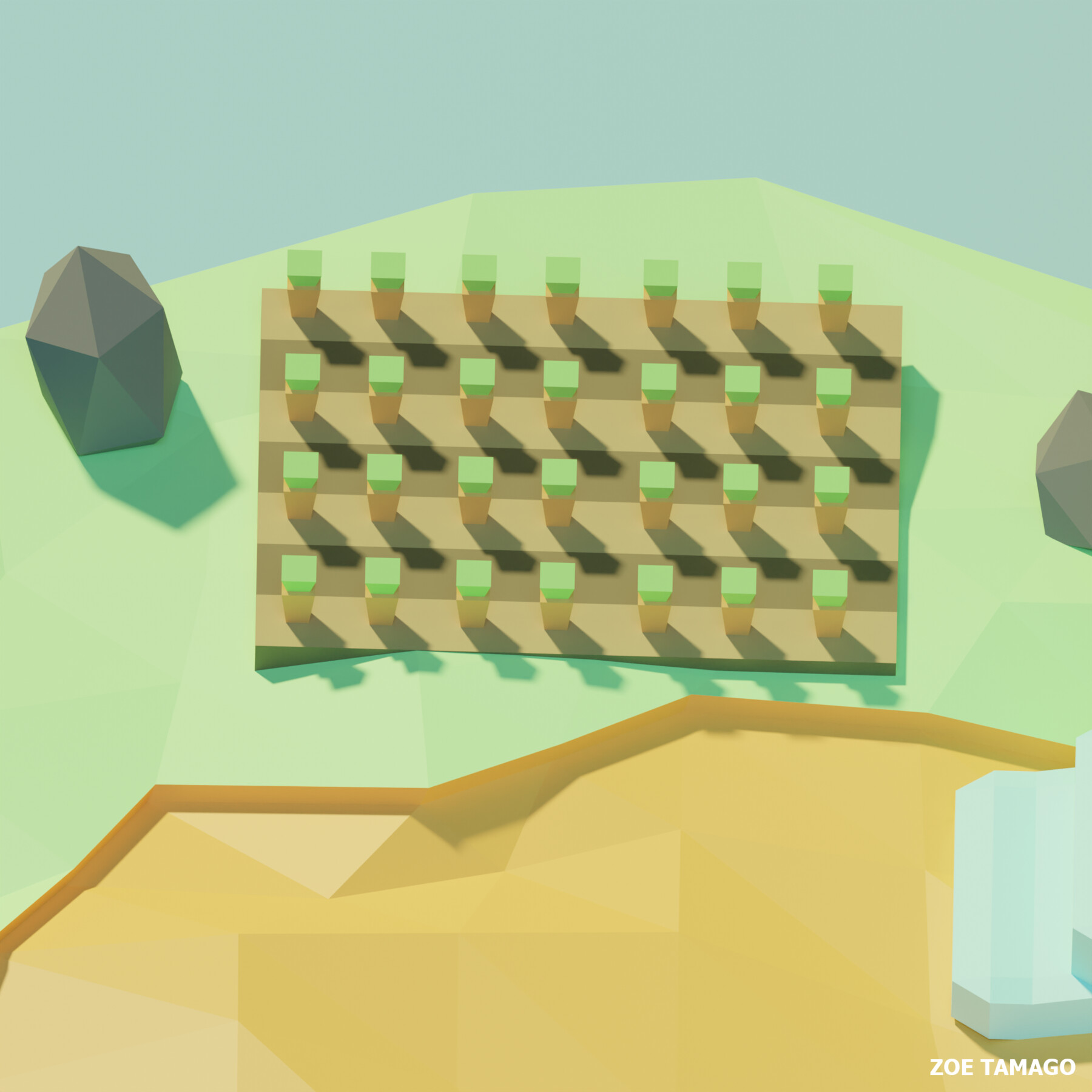 ArtStation - Isometric Low Poly House on an Island by Zoe Tamago ...