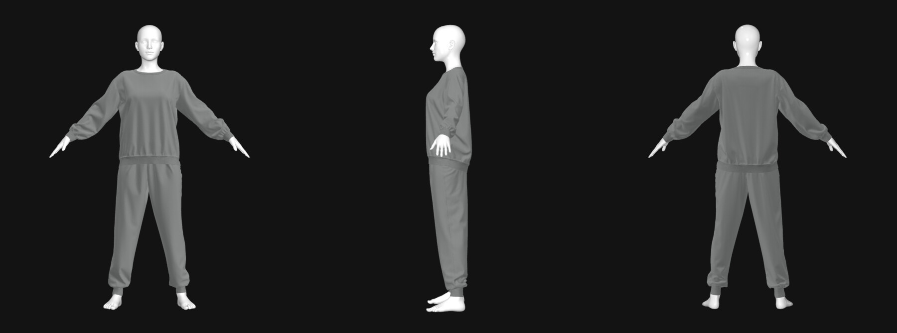 ArtStation - Women’s Grey Tracksuits | Game Assets