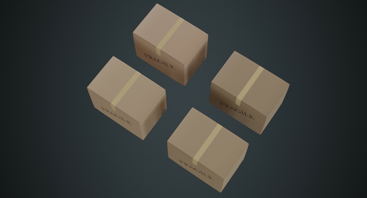 ArtStation - Cardboard Box 1A | Game Assets