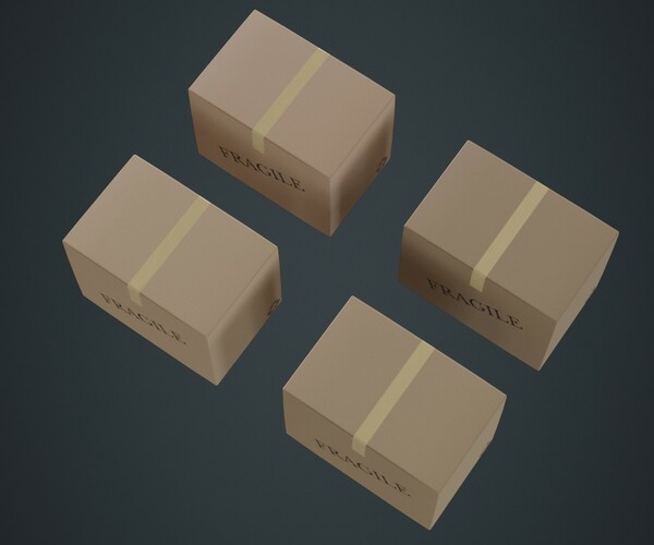 ArtStation - Cardboard Box 1A | Game Assets