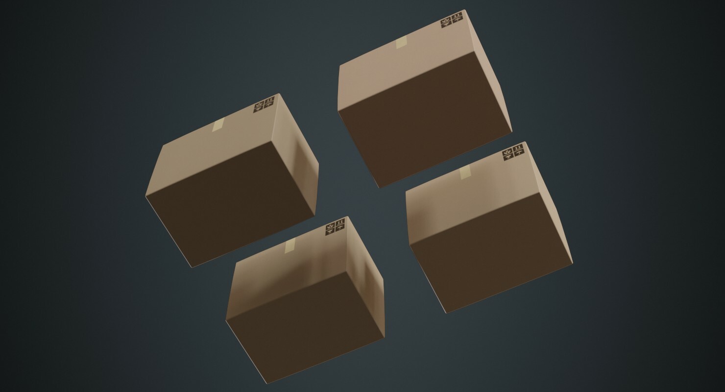 ArtStation - Cardboard Box 1A | Game Assets