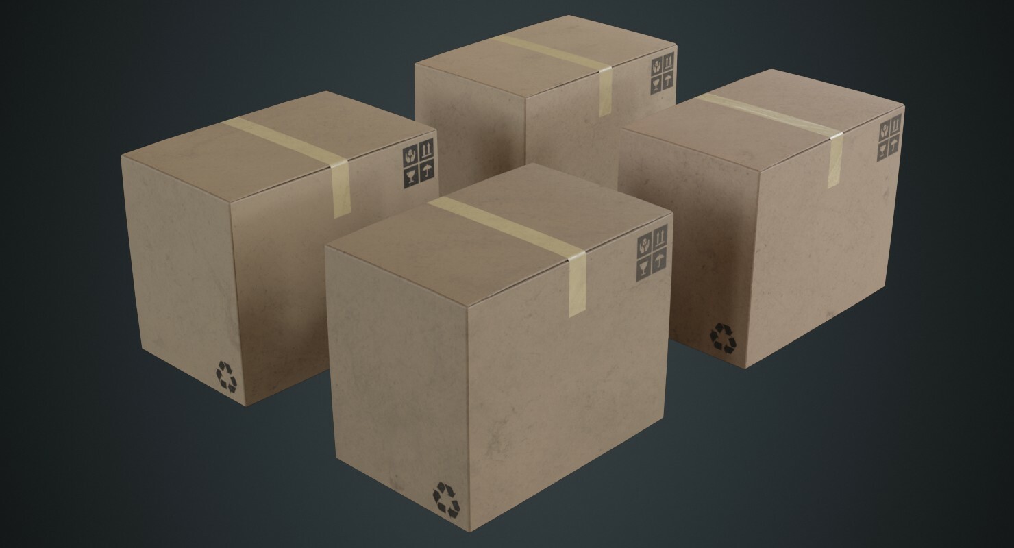 ArtStation - Cardboard Box 1B | Game Assets