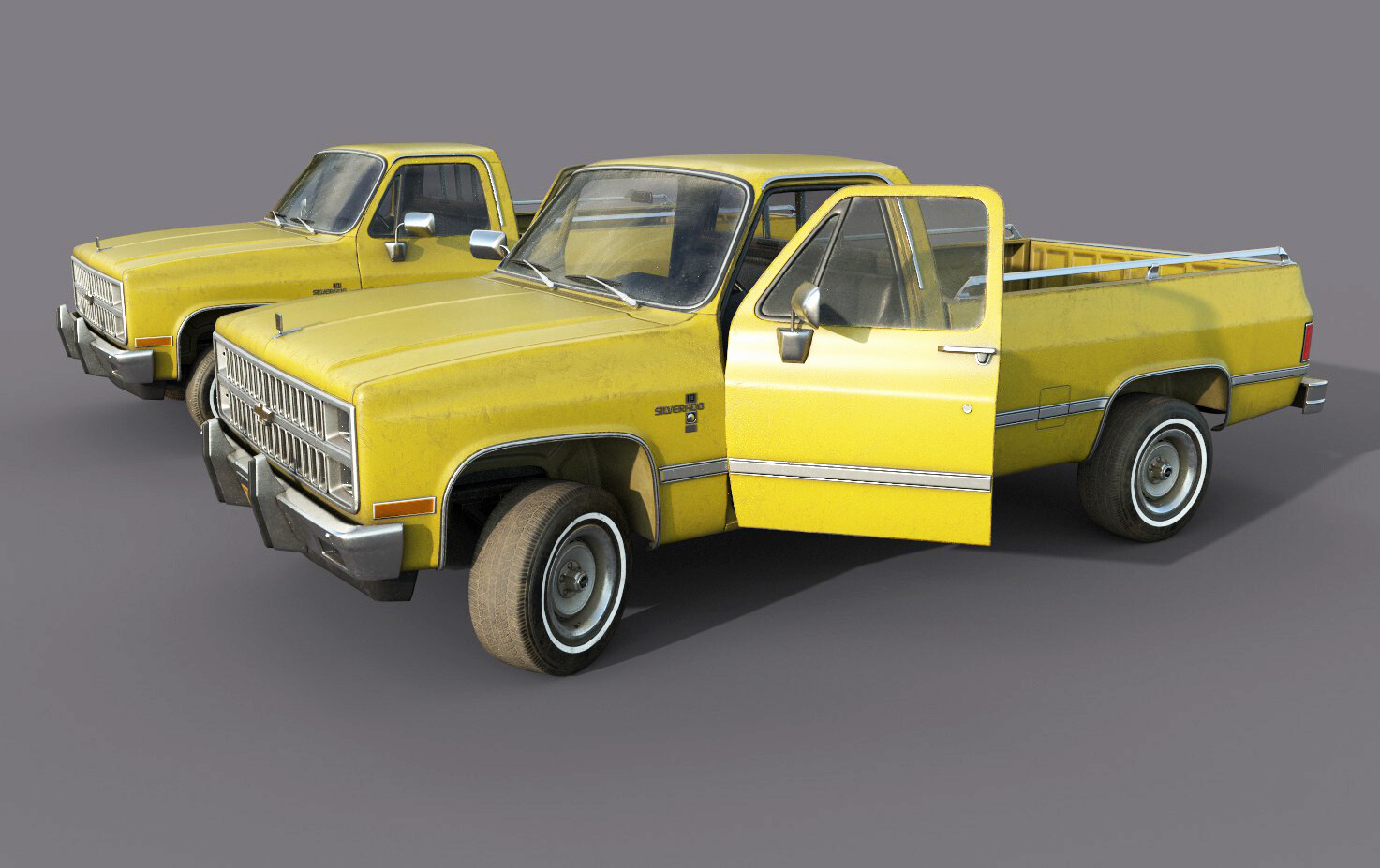 ArtStation - Chevrolet C10 1982 Yellow Game Ready | Game Assets