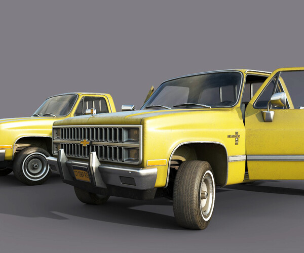 ArtStation - Chevrolet C10 1982 Yellow Game Ready | Game Assets