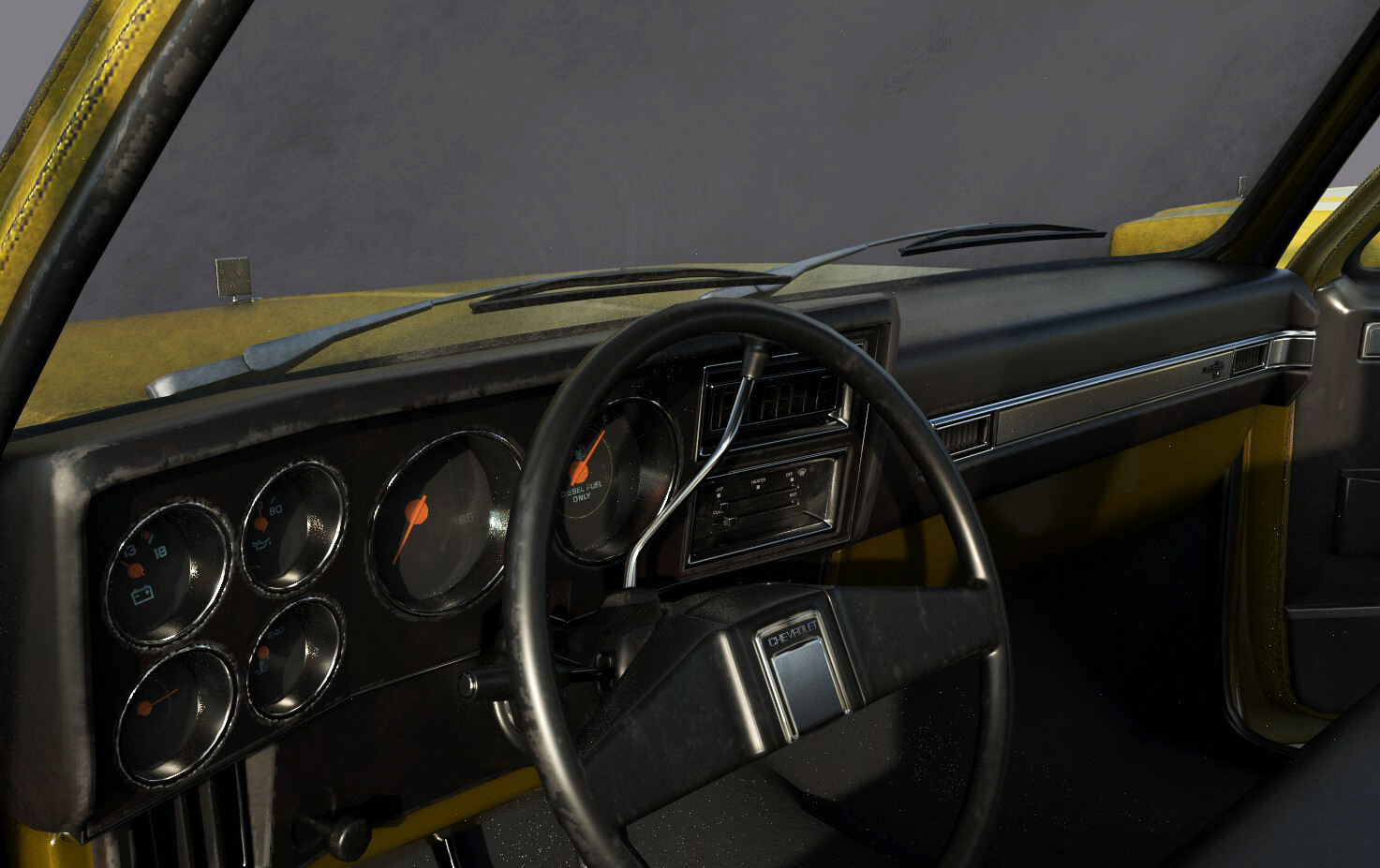 ArtStation - Chevrolet C10 1982 Yellow Game Ready | Game Assets