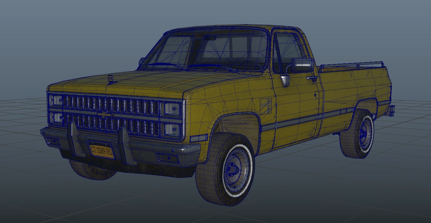 ArtStation - Chevrolet C10 1982 Yellow Game Ready | Game Assets