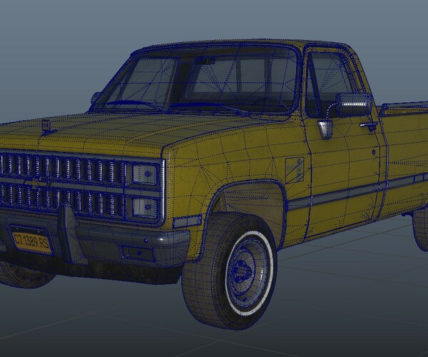 ArtStation - Chevrolet C10 1982 Yellow Game Ready | Game Assets