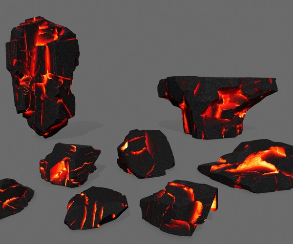 ArtStation - lava rocks | Game Assets