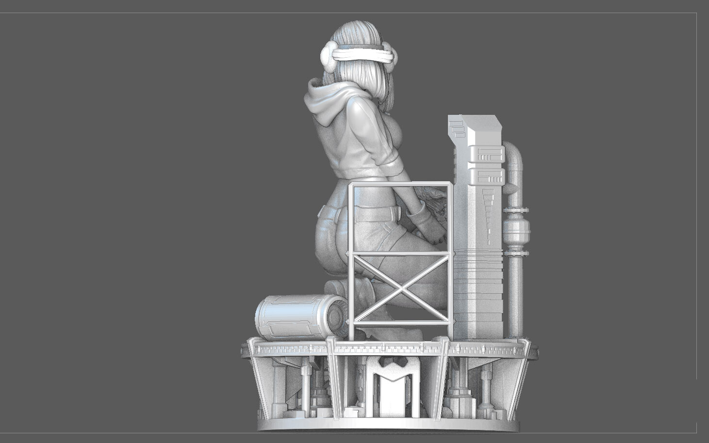 ArtStation - CYBERPUNK GUNNER GIRL game character 3D print model ...