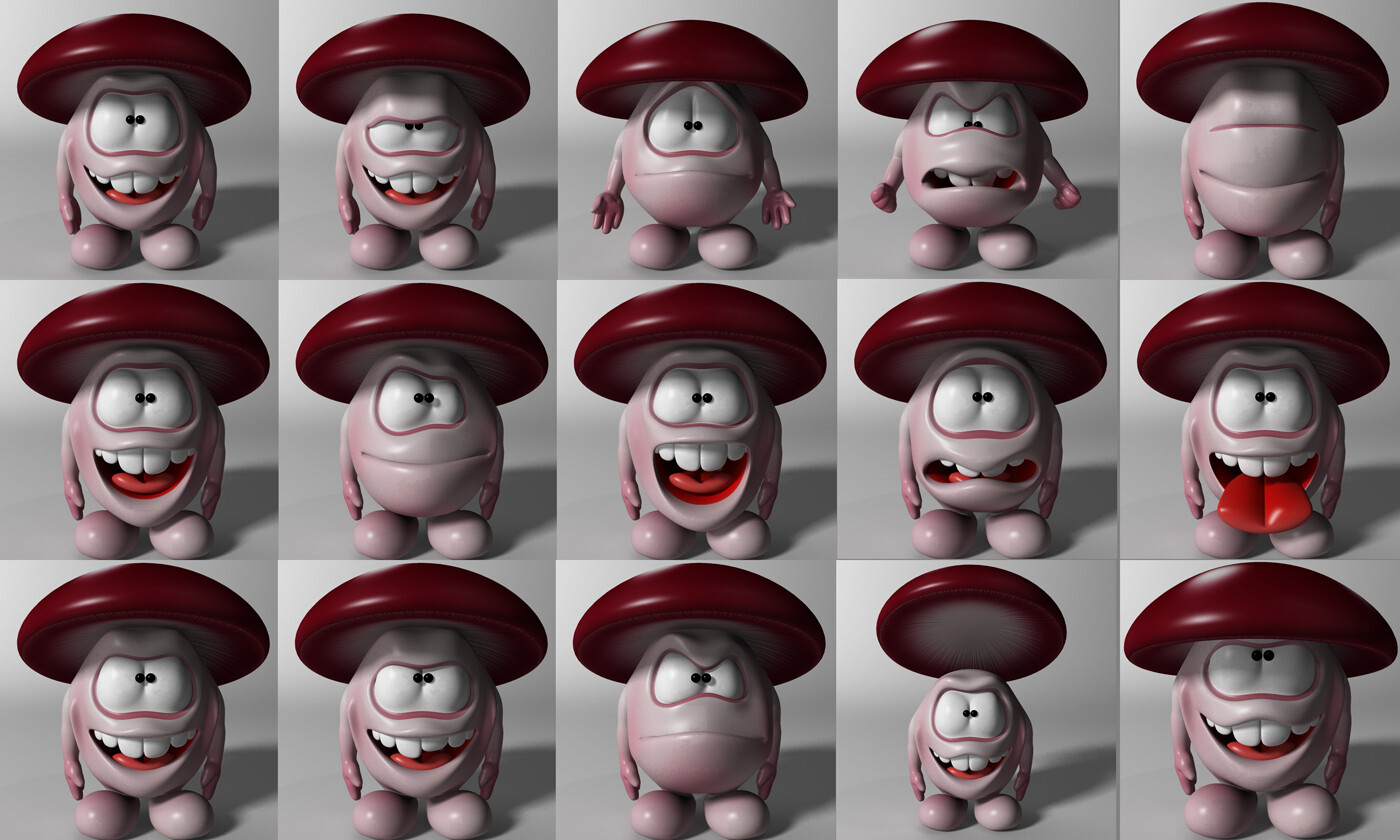 ArtStation - Cartoon Mushroom Character RIGGED and Animated | Resources