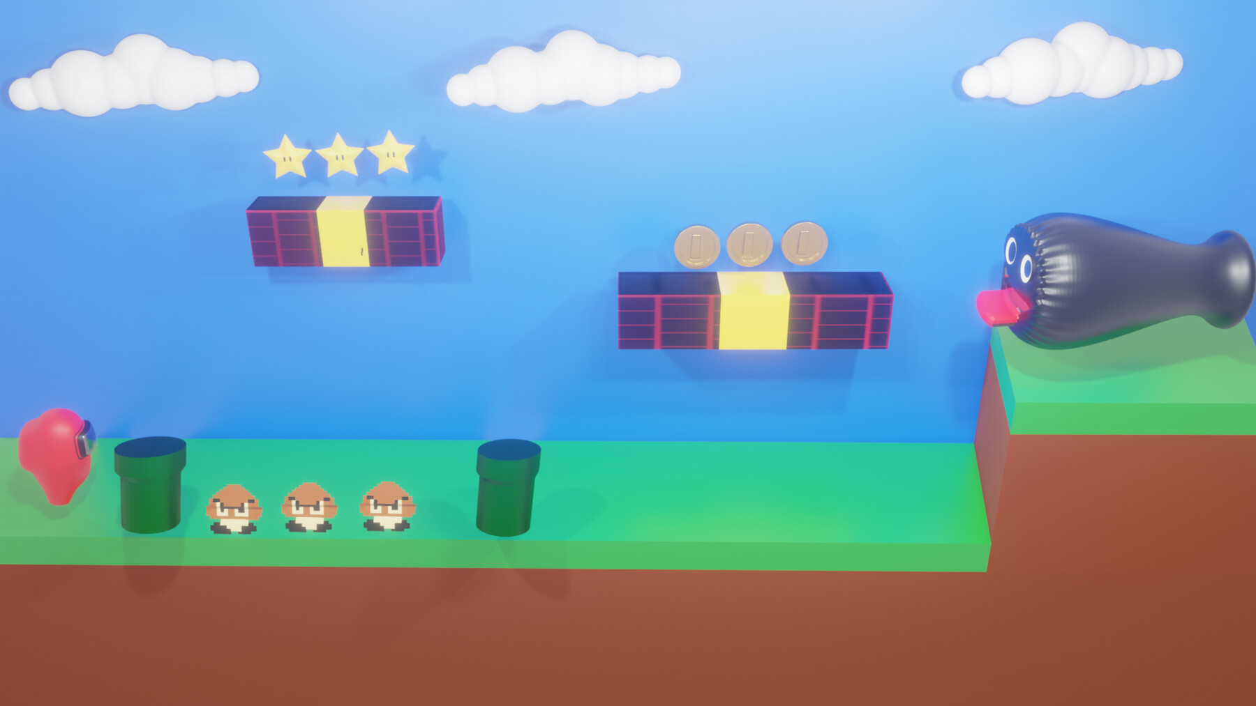 ArtStation - Mario Game Environment with AmongUs Character | Game Assets