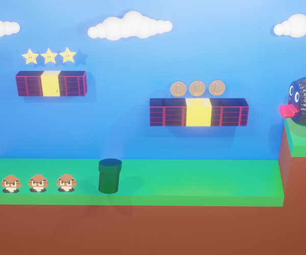 ArtStation - Mario Game Environment with AmongUs Character | Game Assets