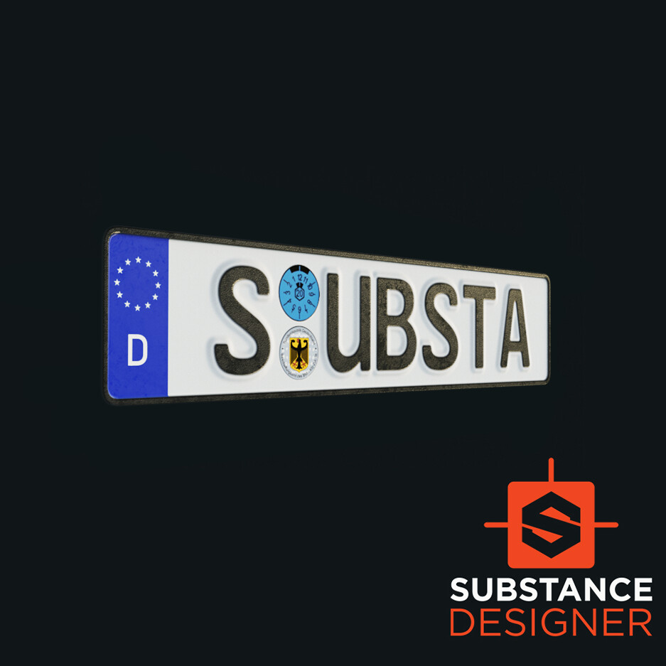 ArtStation - EURO LICENSE PLATE - 100% Editable | Resources