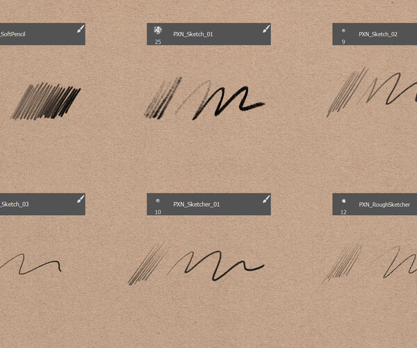 ArtStation - Sketch Tools - Traditional Sketch Brushes for Photoshop ...