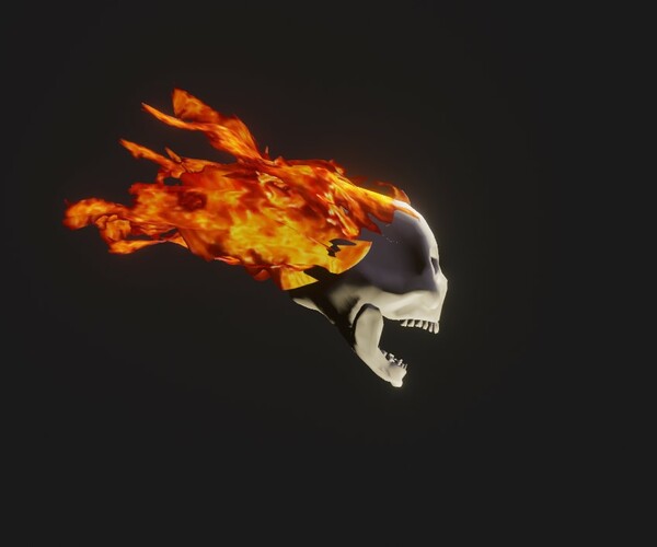 ArtStation - Fire Skull Head - Caveira de Fogo Low-poly 3D model | Game ...