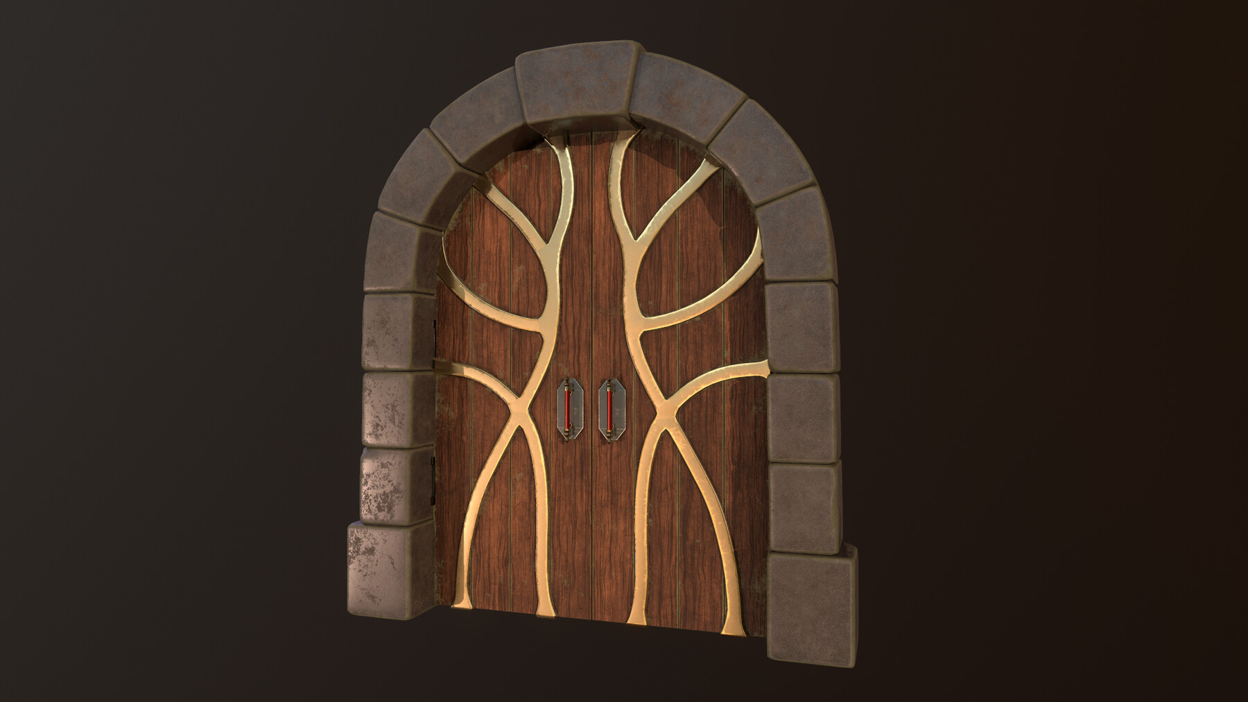 ArtStation - Fantasy Door Low-poly 3D model | Game Assets