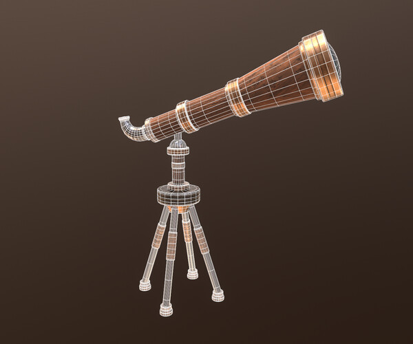 ArtStation - Old Telescope Low-poly 3D model | Game Assets
