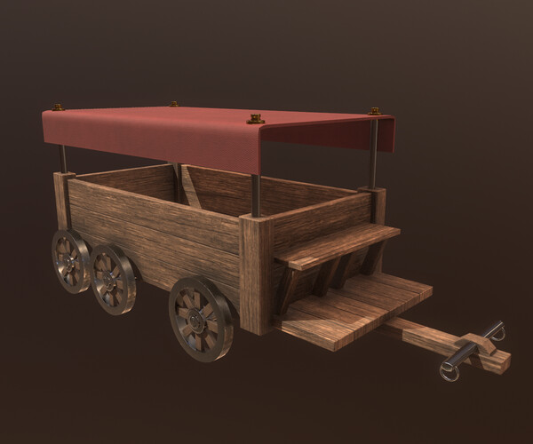 ArtStation - Traders Wagon Low-poly 3D model | Game Assets