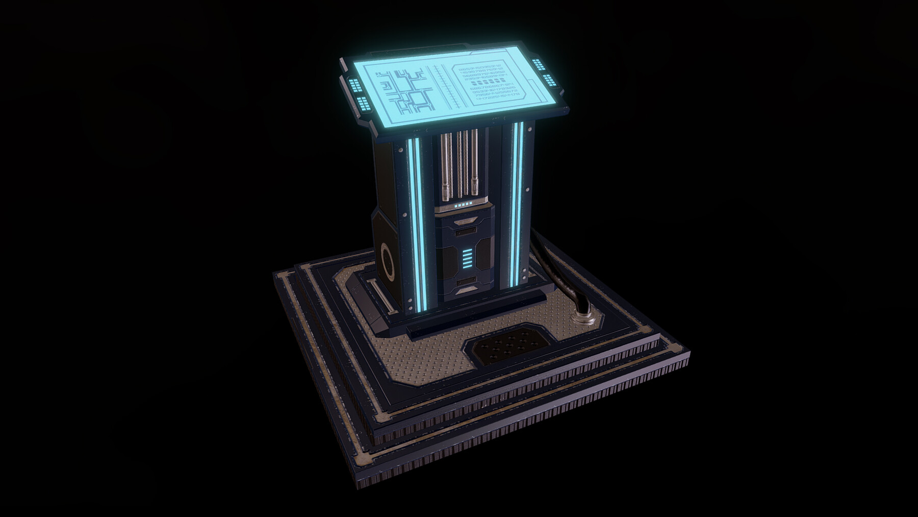 ArtStation - Computer Console Low-poly 3D model | Game Assets