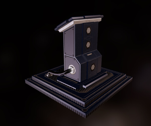 ArtStation - Computer Console Low-poly 3D model | Game Assets