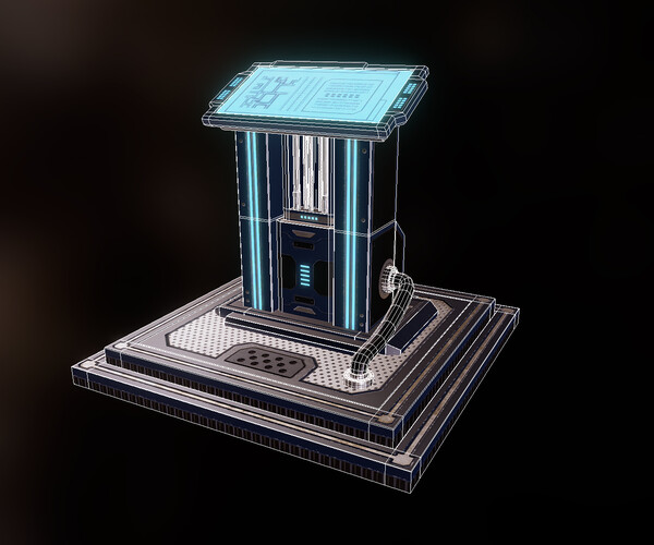 ArtStation - Computer Console Low-poly 3D model | Game Assets