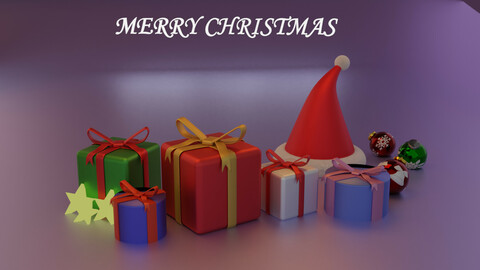 ArtStation - Christmas Gift Pack Low-poly 3D model | Resources