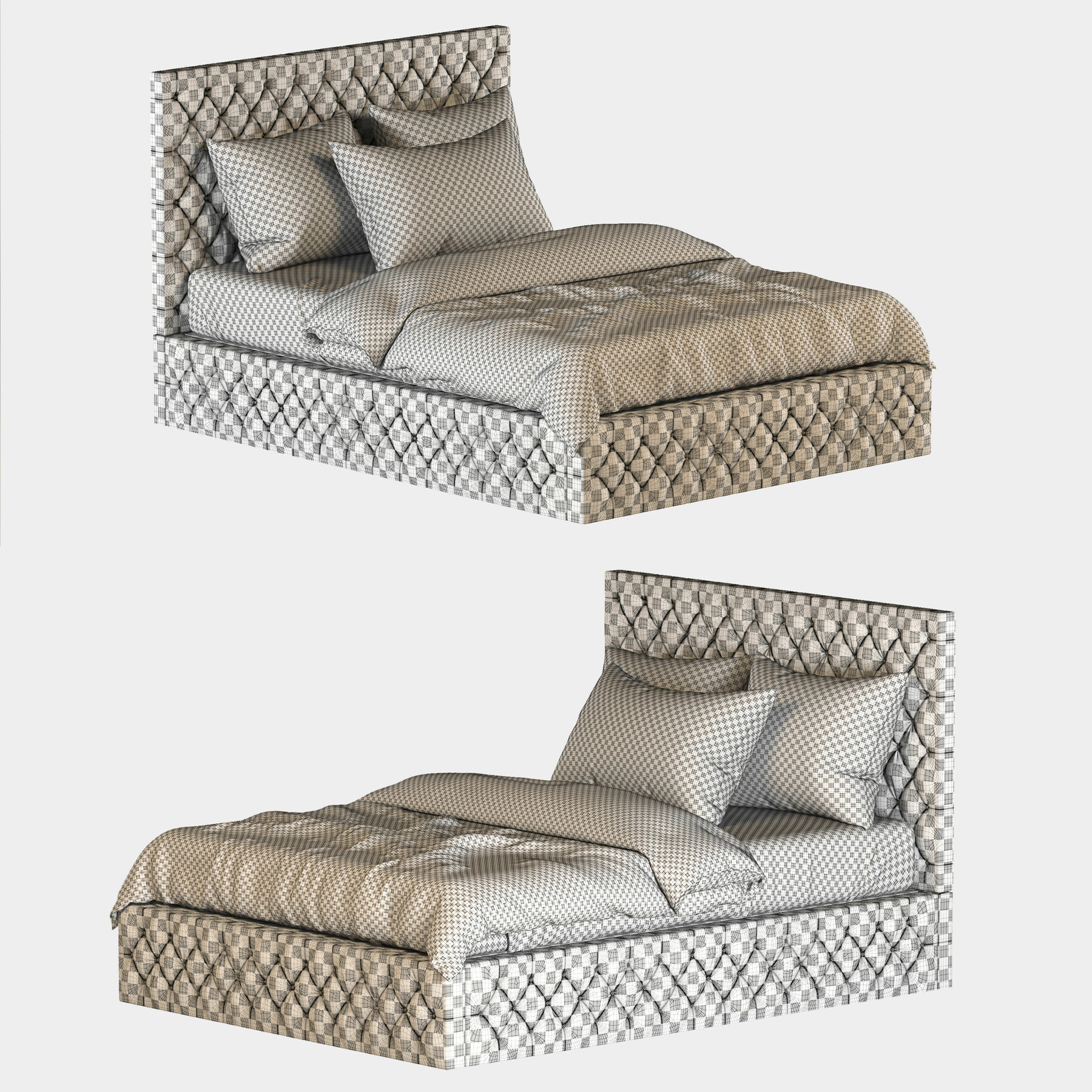 ArtStation - Soverom inspirasjon wing back double bed | Resources