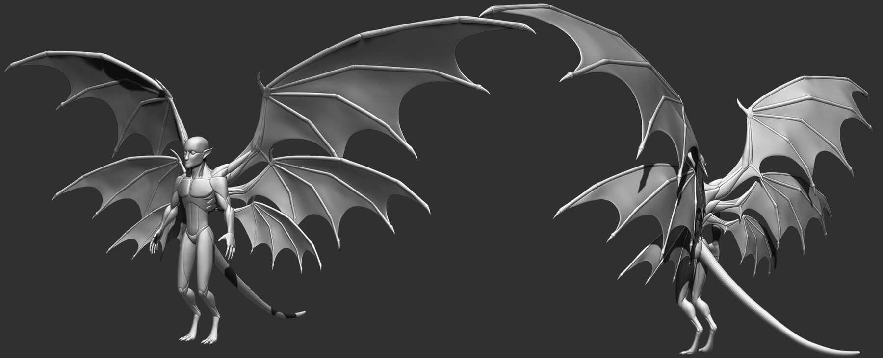 ArtStation - 6 Winged Demon Body Block Out Basemesh | Resources