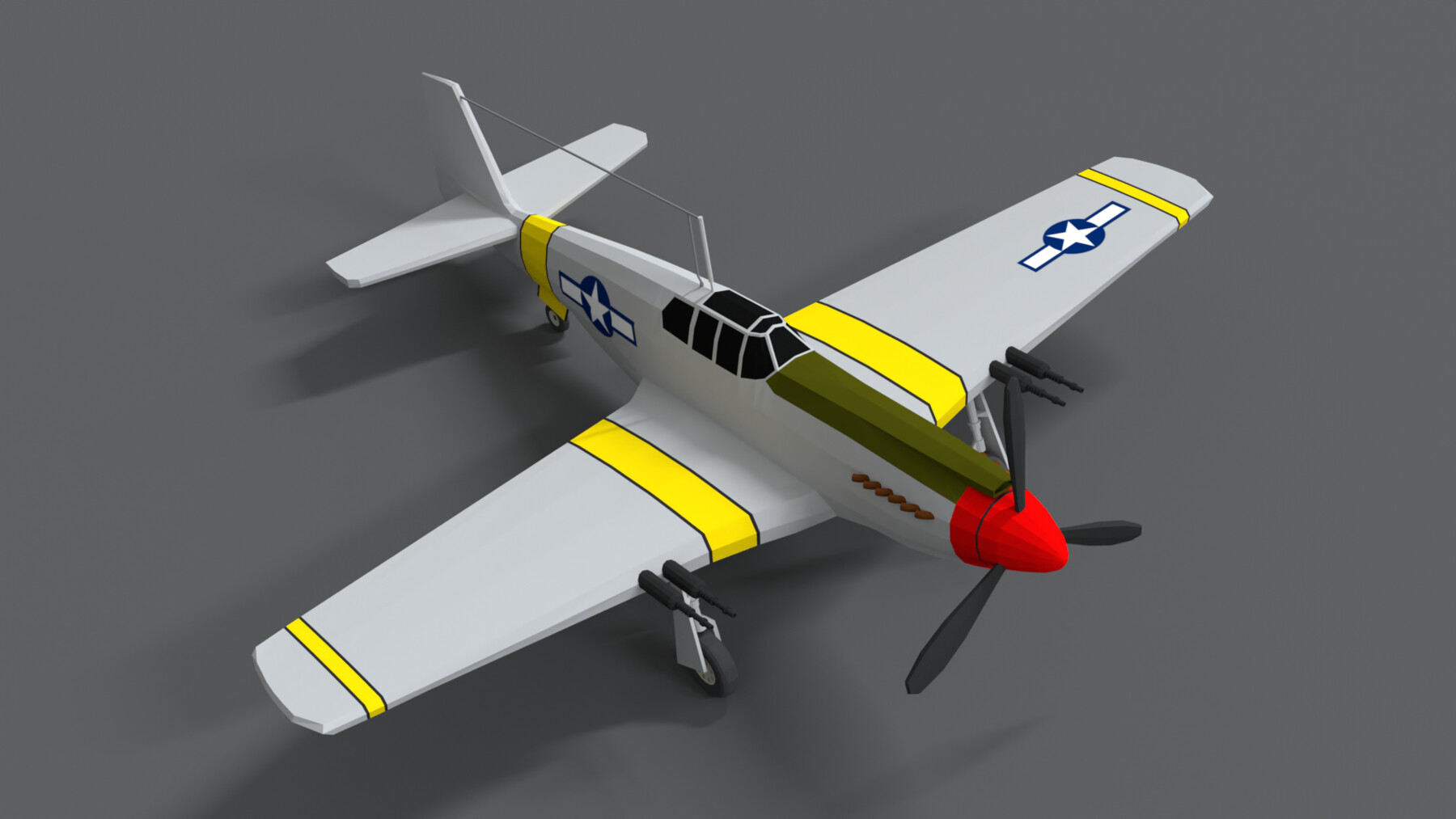 ArtStation - Low Poly Cartoon North American P-51 Mustang | Game Assets