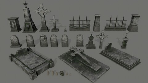 ArtStation - tombstone set | Game Assets