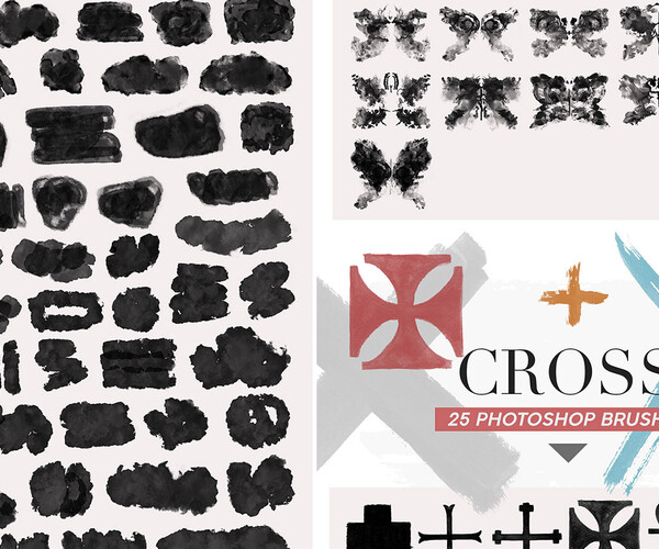 ArtStation - 487 Ink Shapes & Strokes Photoshop Brushes + PNG's | Brushes