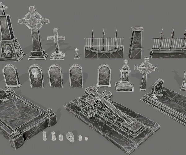 ArtStation - tombstone set | Game Assets