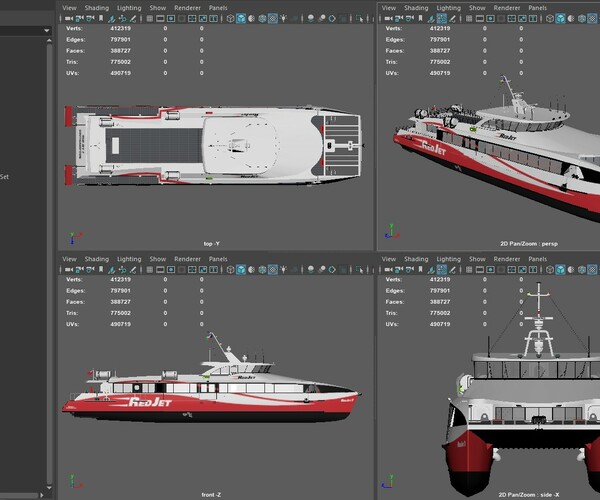 ArtStation - Red Jet 7 Passenger ferry | Resources