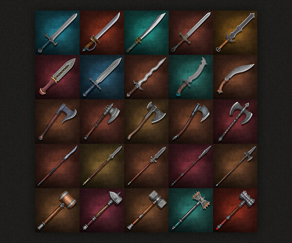 ArtStation - RPG WEAPONS v.1 | Game Assets