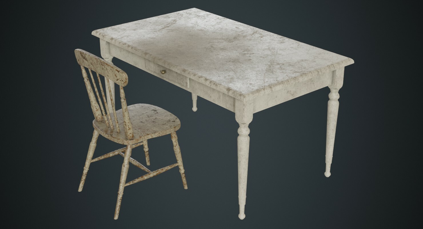 ArtStation - Table And Chair 2C | Game Assets