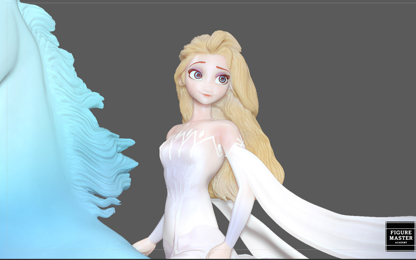 ArtStation - Elsa on horse white dress FROZEN2 disney girl princess 3D ...