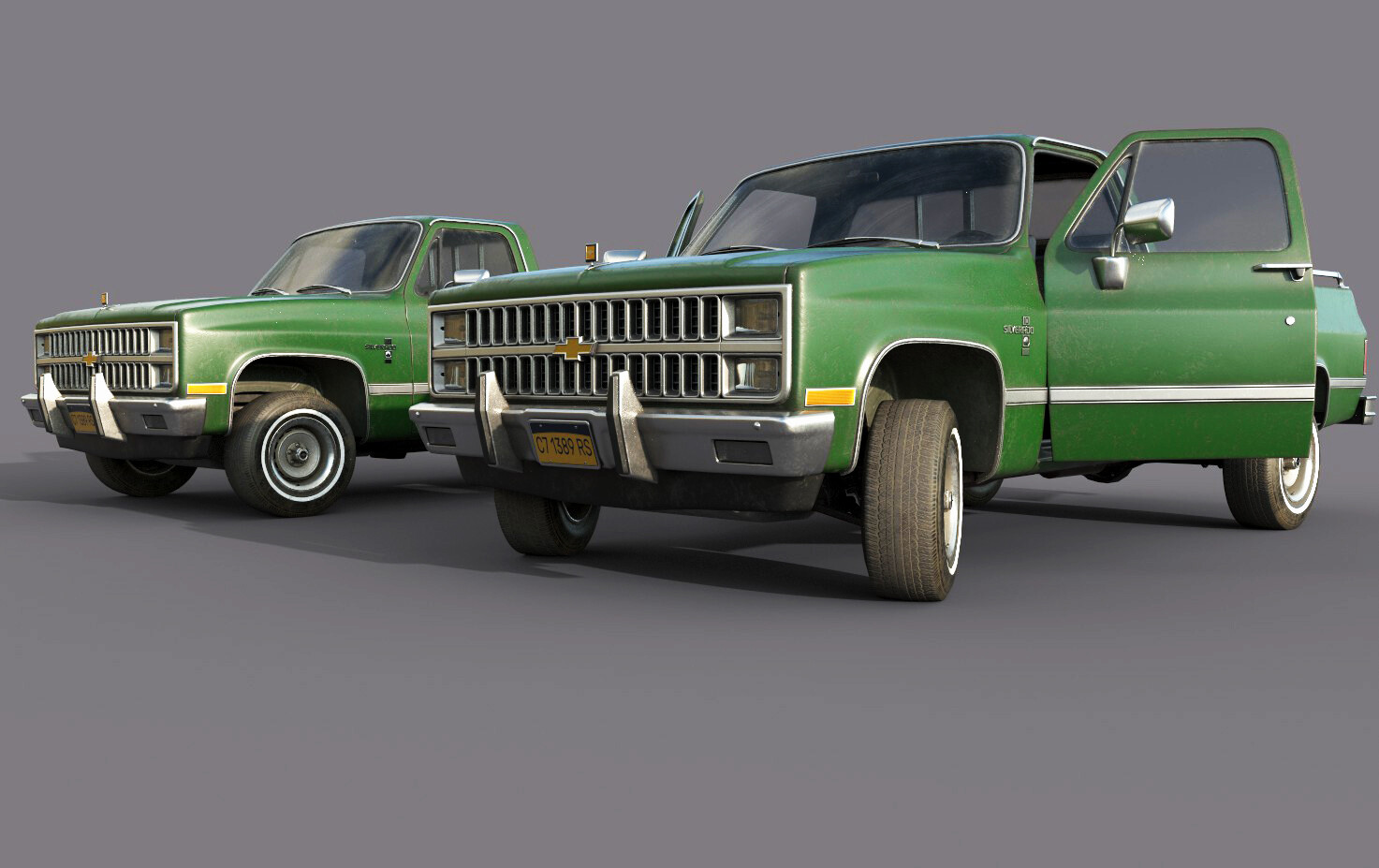 ArtStation - Chevrolet C10 1982 Green | Game Assets