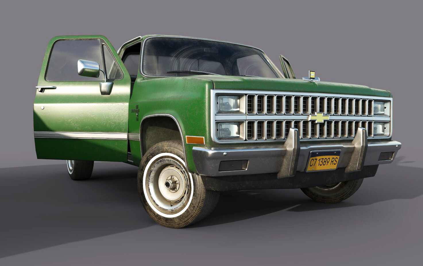 ArtStation - Chevrolet C10 1982 Green | Game Assets