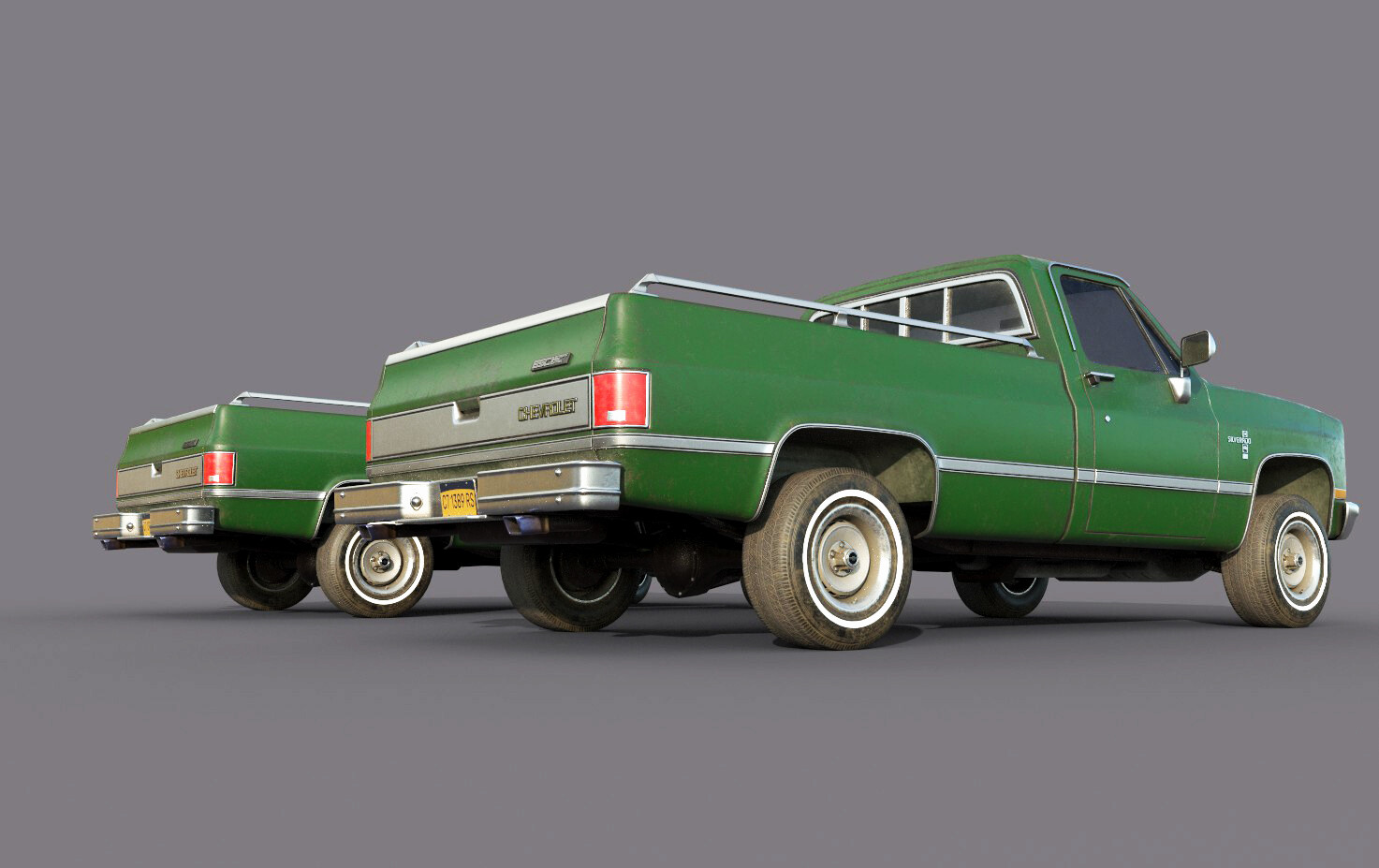 ArtStation - Chevrolet C10 1982 Green | Game Assets