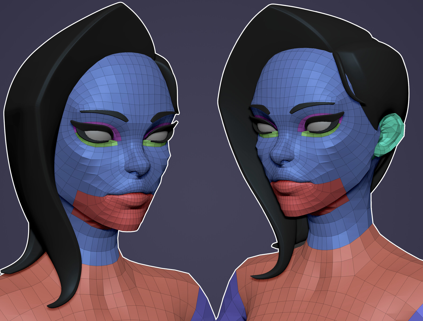 ArtStation - Low-Res Stylized Female Basemesh | Game Assets