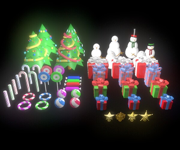 ArtStation - Christmas Low poly assets | Game Assets
